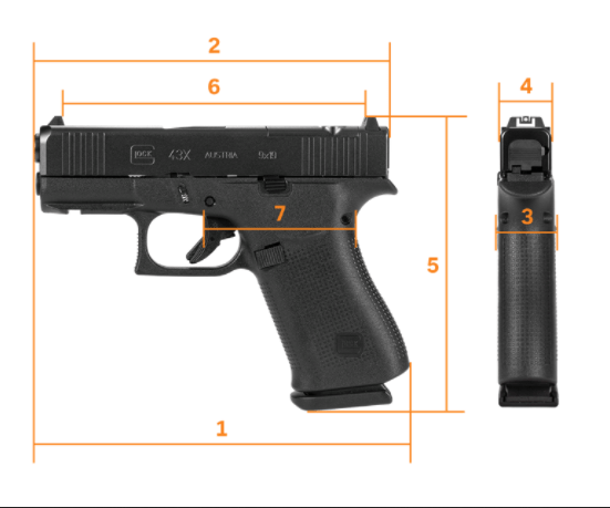Glock G43X Slimline MOS Subcompacta 9mm - Guns Sport
